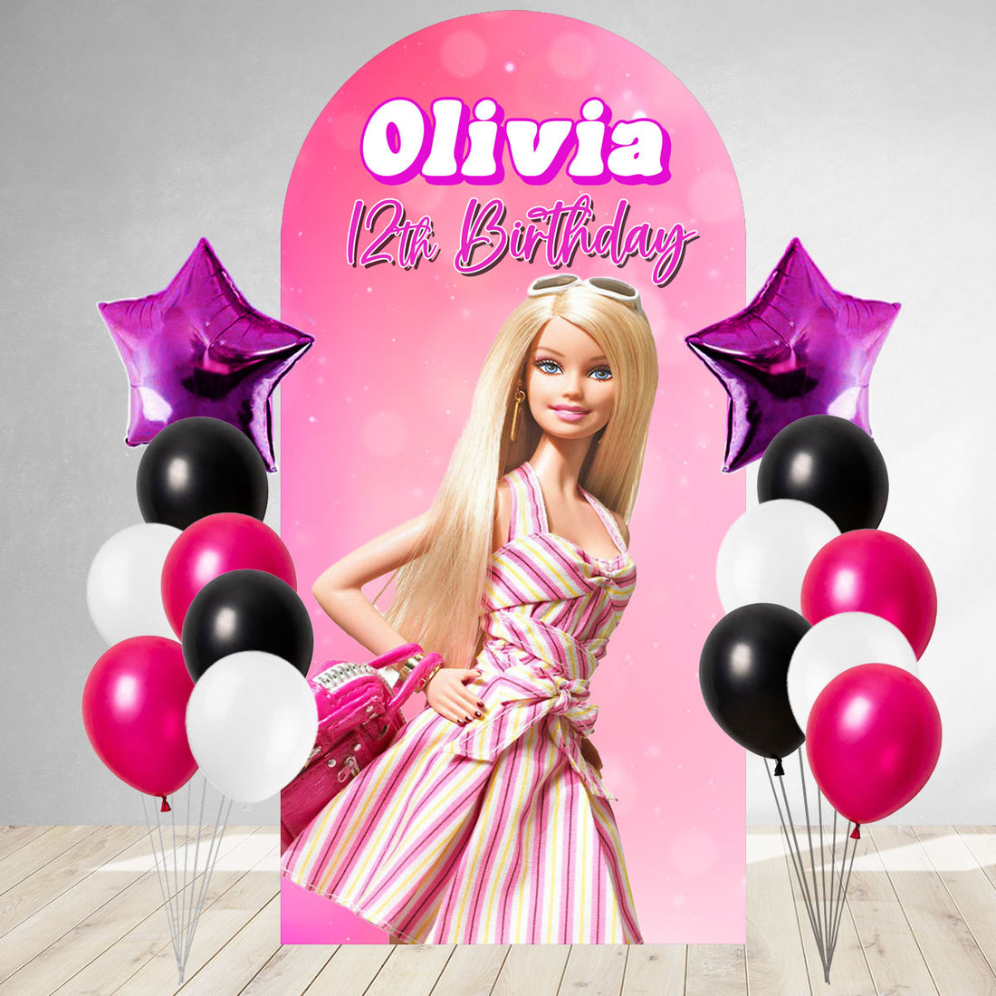 Barbie Doll Birthday Backdrop & Balloon | Helium Balloons Singapore ...