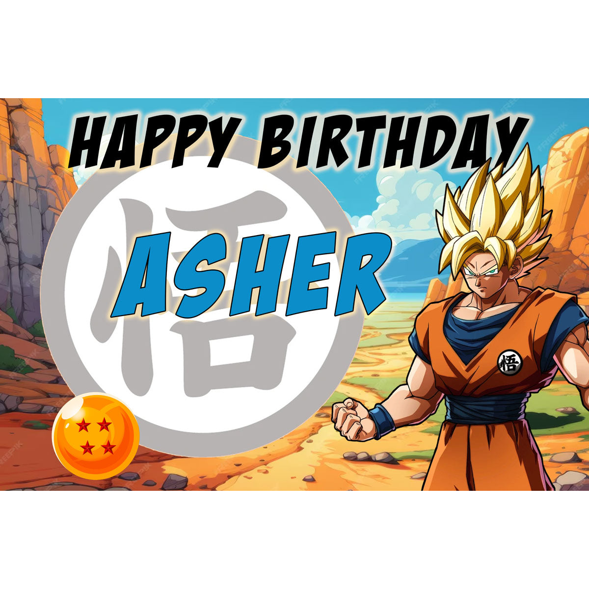 Dragon Ball Goku Customised Backdrop Banner | Helium Balloons SG – Kidz ...