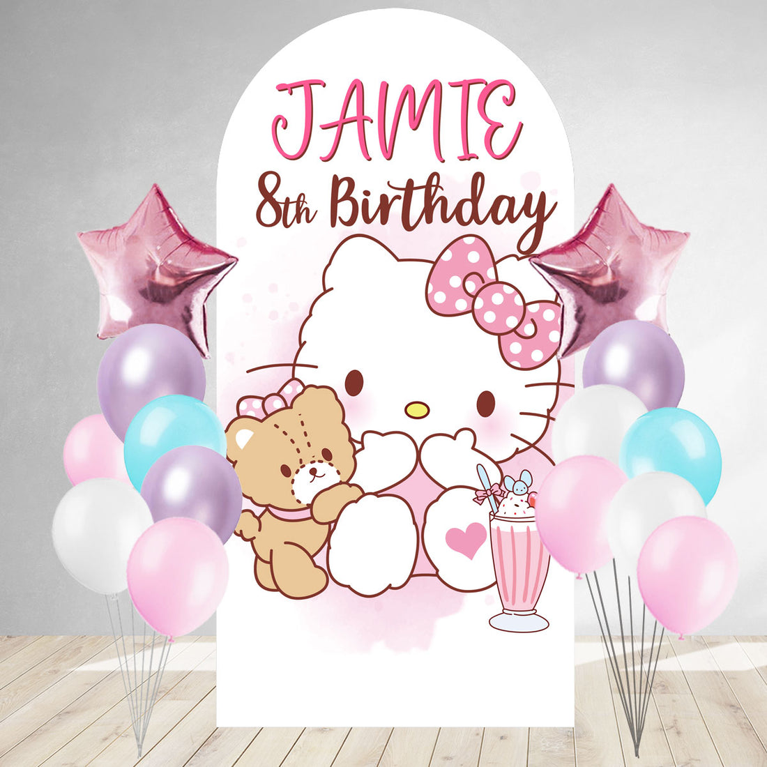 Hello Kitty Birthday Backdrop & Balloon | Helium Balloons Singapore ...