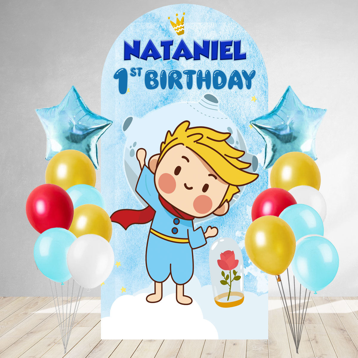 Little Prince Birthday Backdrop & Balloon | Helium Balloons Singapore ...