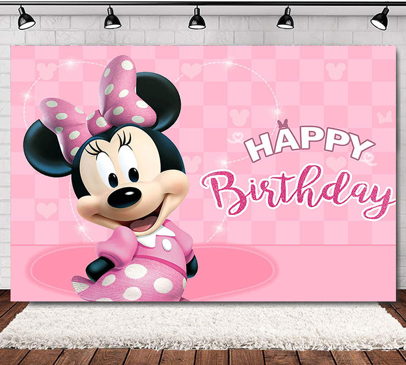 Minnie Mouse Happy Birthday Backdrop Banner | Party Supplies Singapore ...