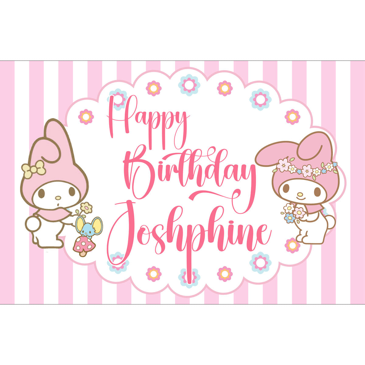 My Melody Birthday Customised Backdrop Banner | Helium Balloons – Kidz ...
