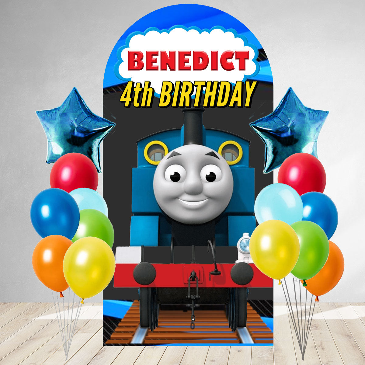 Thomas the Tank Birthday Backdrop & Balloon Set | Helium Balloons SG ...