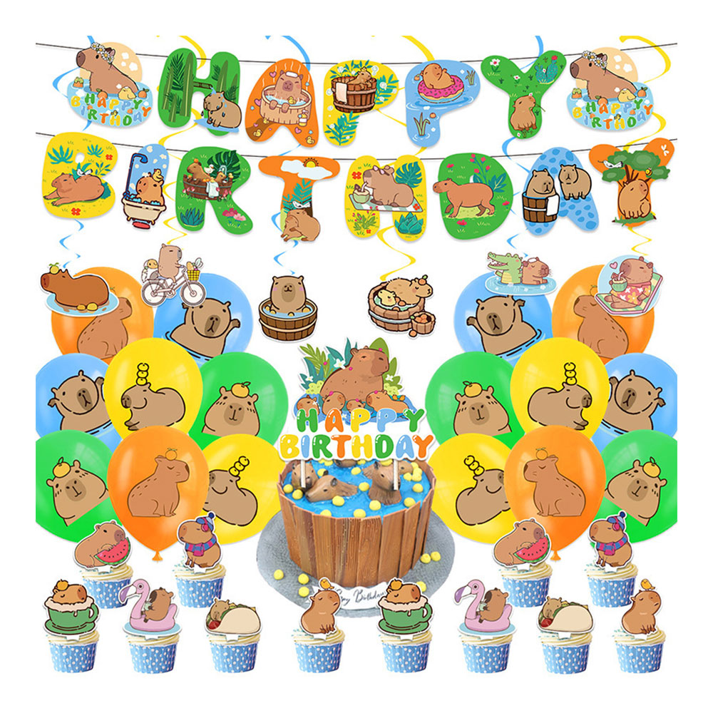 Capybara Birthday Party Kit with Balloons| Party Supplies - Kidz Party ...