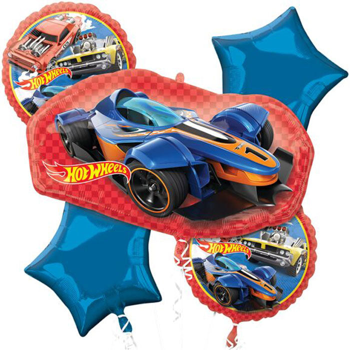 Hot Wheels Balloon Bouquet | Racing Car Party Supplies Balloons ...