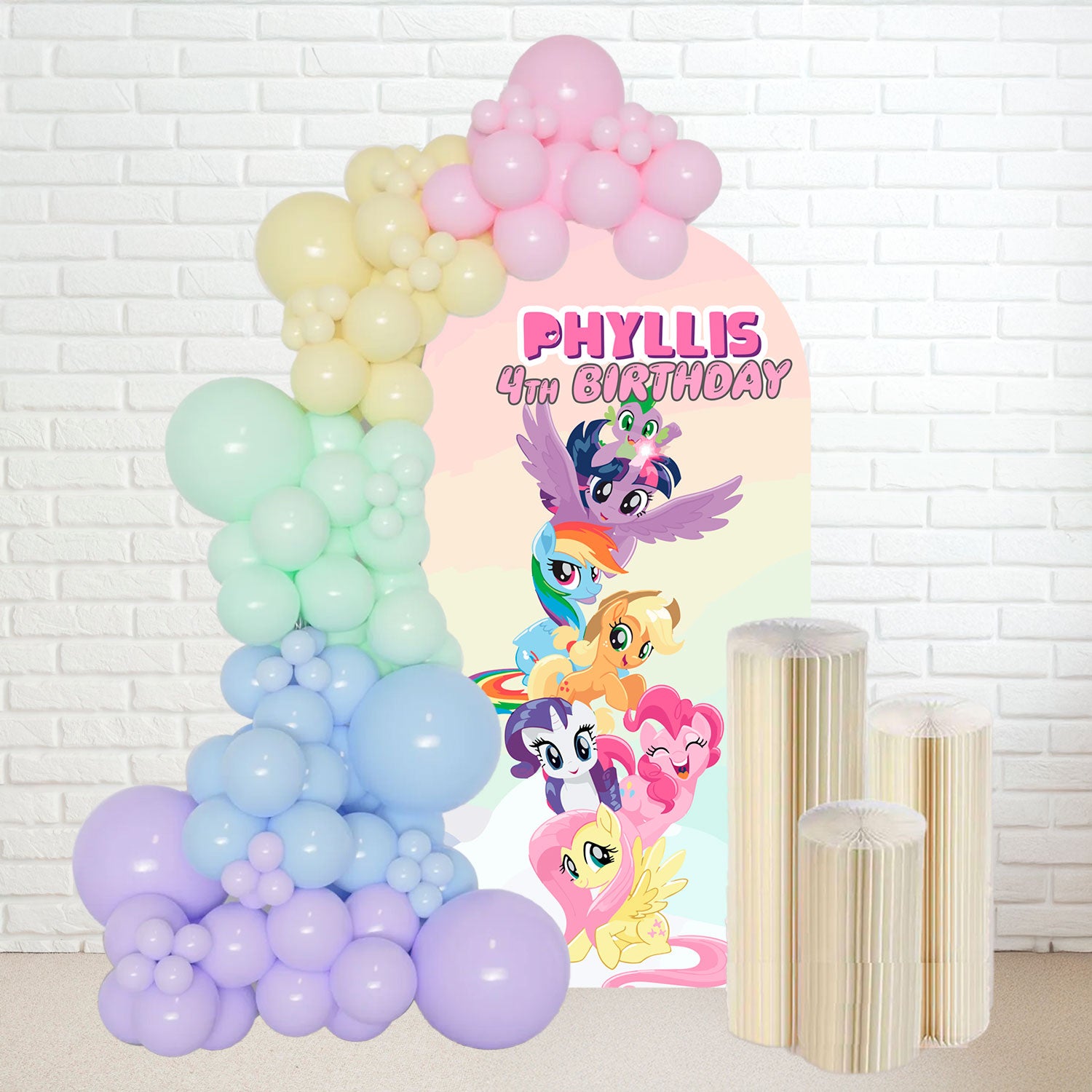 My Little Pony Themed Colourful Balloon Garland Backdrop - Kidz Party Store