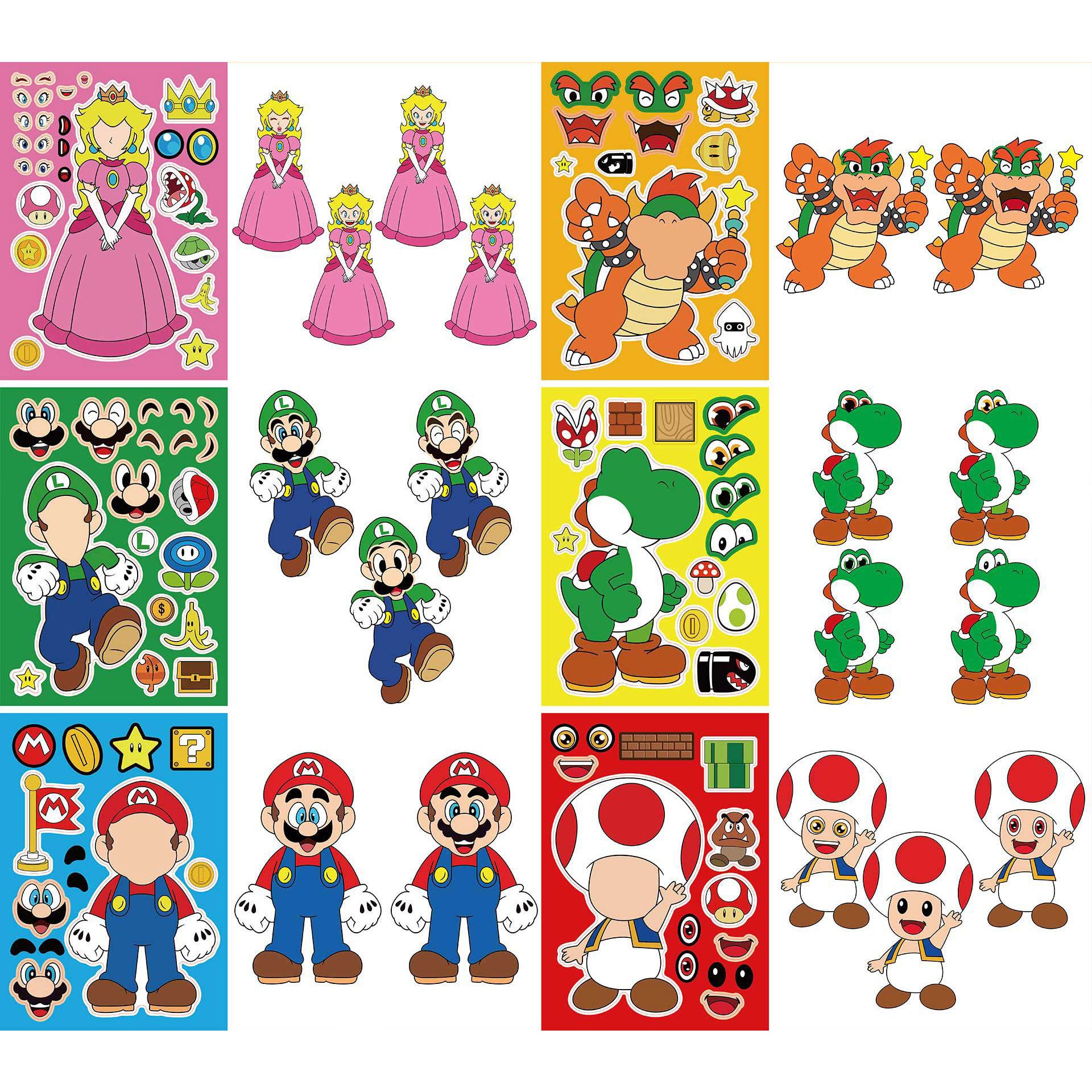 Super Mario Make a Face Sticker Book - Kids Activities Goody Bag - Kidz ...