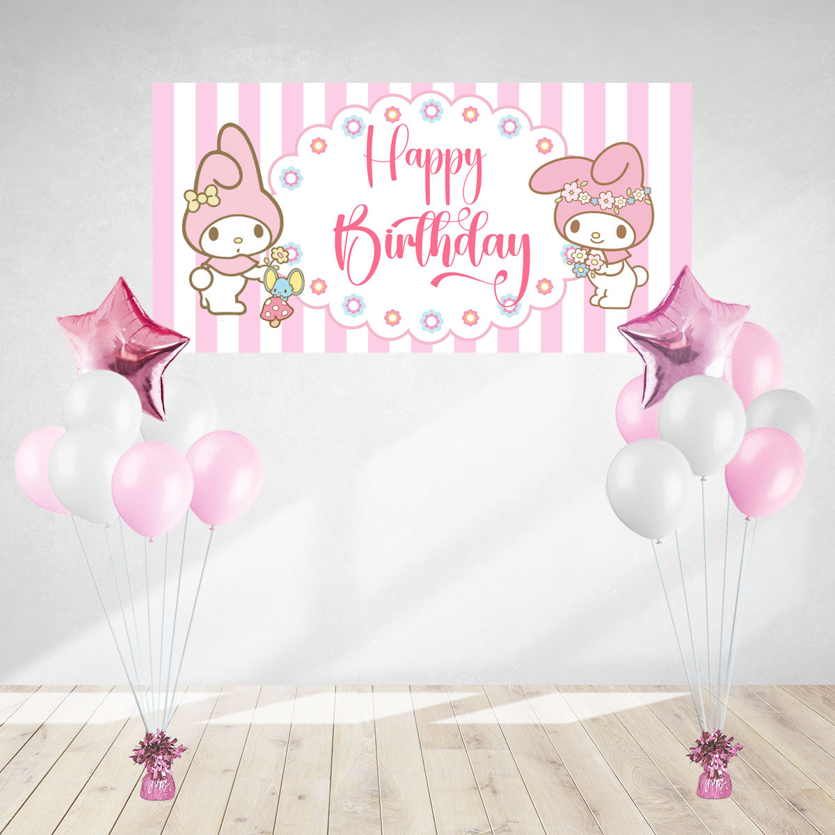 My Melody Birthday Banner & Balloon Bundle | Helium Balloons Singapore ...
