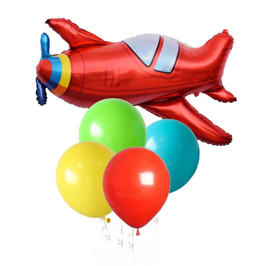 Air Plane Happy Birthday Balloon Bouquet | Delivery Helium Balloons ...