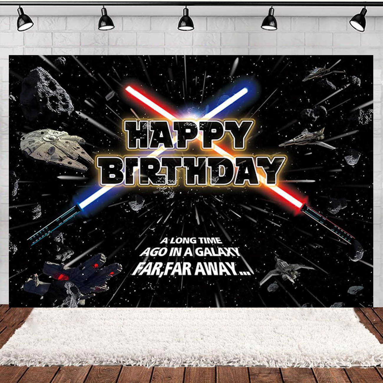 Star Wars Galaxy Birthday Fabric Backdrop Banner | Party Supplies SG ...