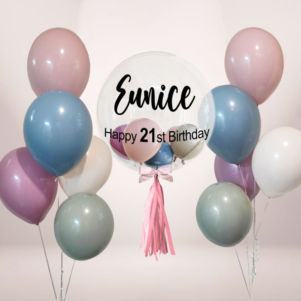 Customised Bubble Balloon Twilight Coloured Latex Bouquet - Kidz Party ...