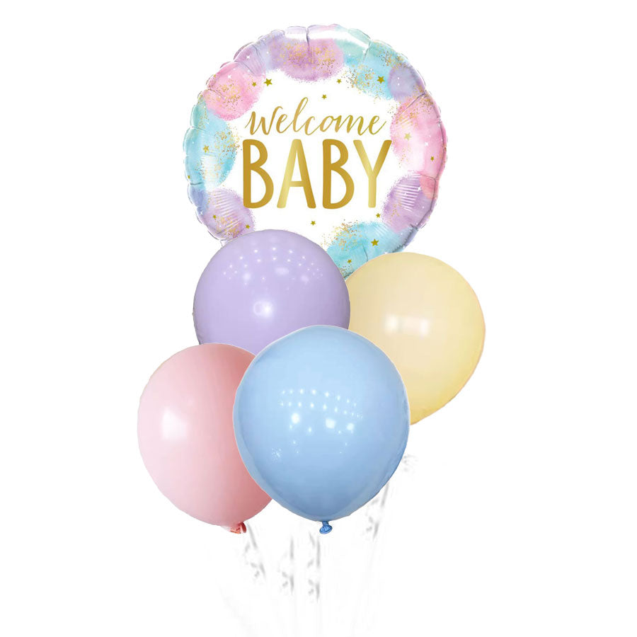 Welcome Baby Balloon Bouquet | Delivery Helium Balloons Newborn – Kidz ...