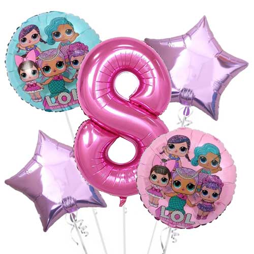 Jumbo Number Lol Balloon Bouquet | Delivery Helium Balloons Singapore ...