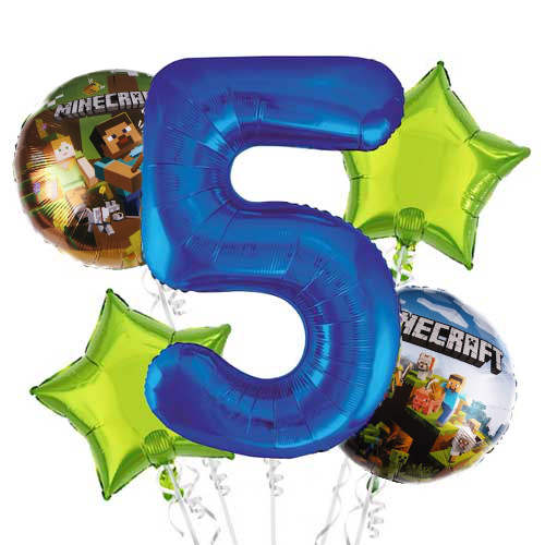 Jumbo Number Minecraft Balloon Bouquet | Helium Balloons Singapore ...