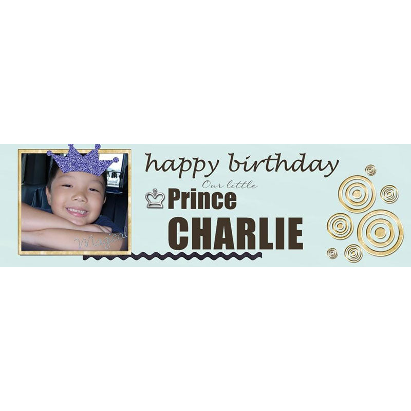 Personalized Photo Happy Birthday Prince Banner – Kidz Party Store