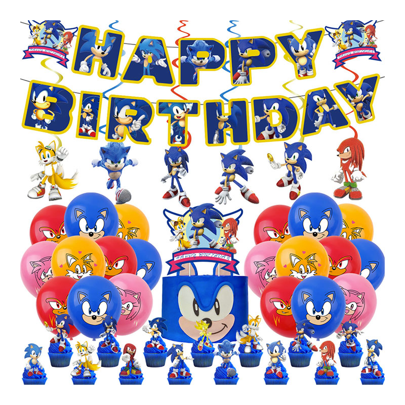 Sonic the Hedgehog Birthday Party Kit with Balloons| Party Supplies ...