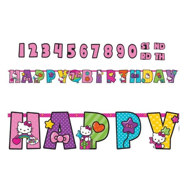 Hello Kitty Jointed Letter Banner | Birthday Party Supplies, Balloon ...