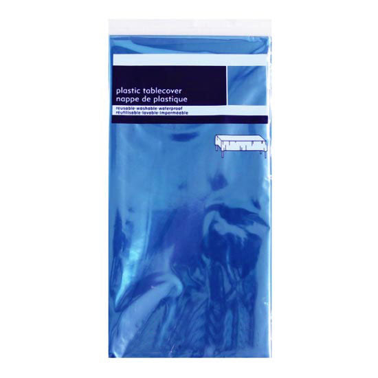 Dark Blue Metallic Foil Table Cover - Disposable Party Table Covers ...