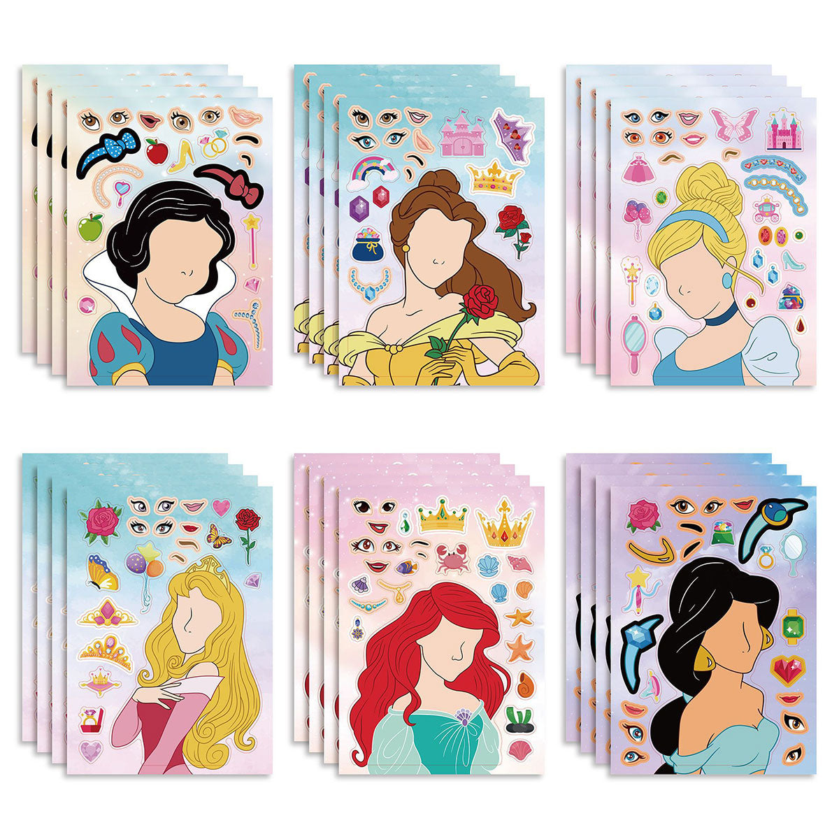 Princesses Make a Face Sticker Book - Kids Activities Goody Bag - Kidz ...