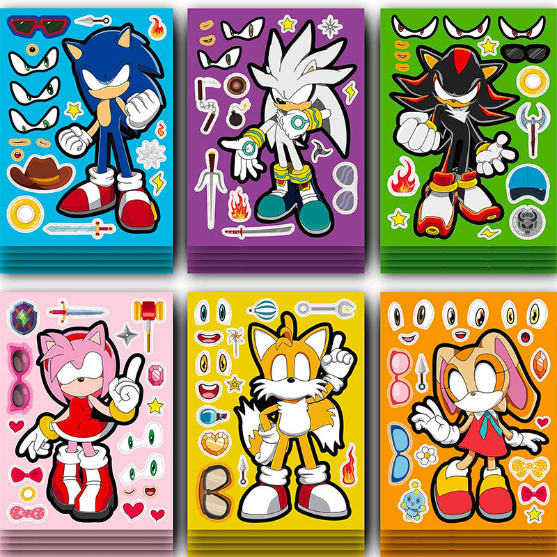 Sonic Hedgehog Make a Face Sticker Book - Kids Activities Goody Bag ...