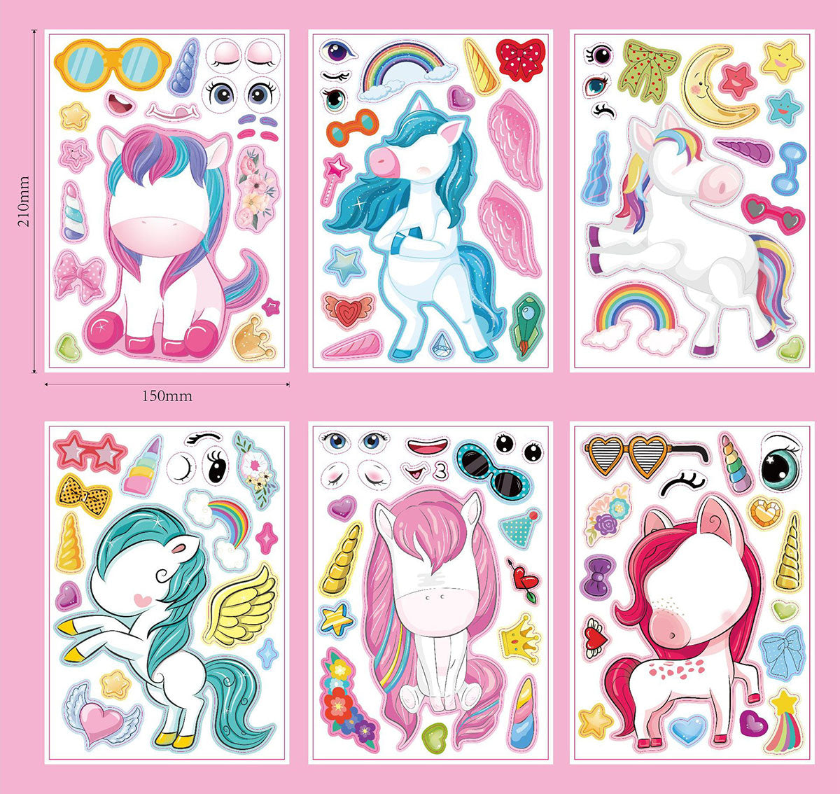 Unicorn Make a Face Sticker Book - Kids Activities Singapore Goody Bag ...