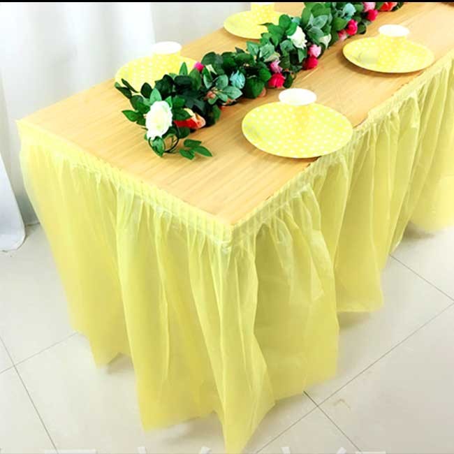Yellow Plastic Table Skirting – Kidz Party Store