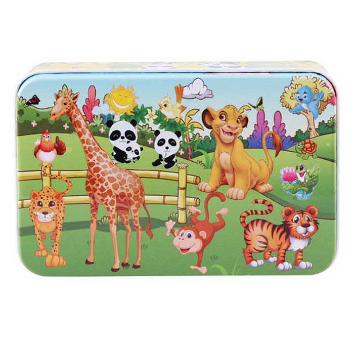 Zoo Animals themed Jigsaw Puzzle in Tin Box| Party Supplies and Gifts ...