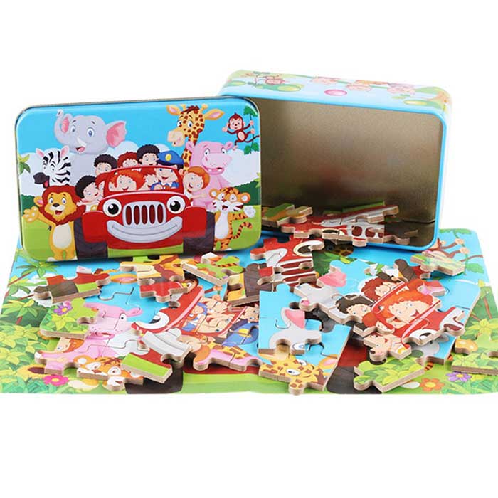 Zoo Animals themed Jigsaw Puzzle in Tin Box| Party Supplies and Gifts ...